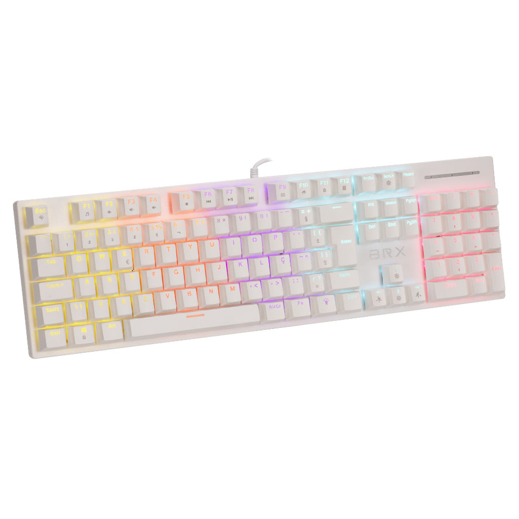 Teclado Mecânico Brx Gamer Mw617 107 Teclas Usb Branco C/ Rbg - Carrefour