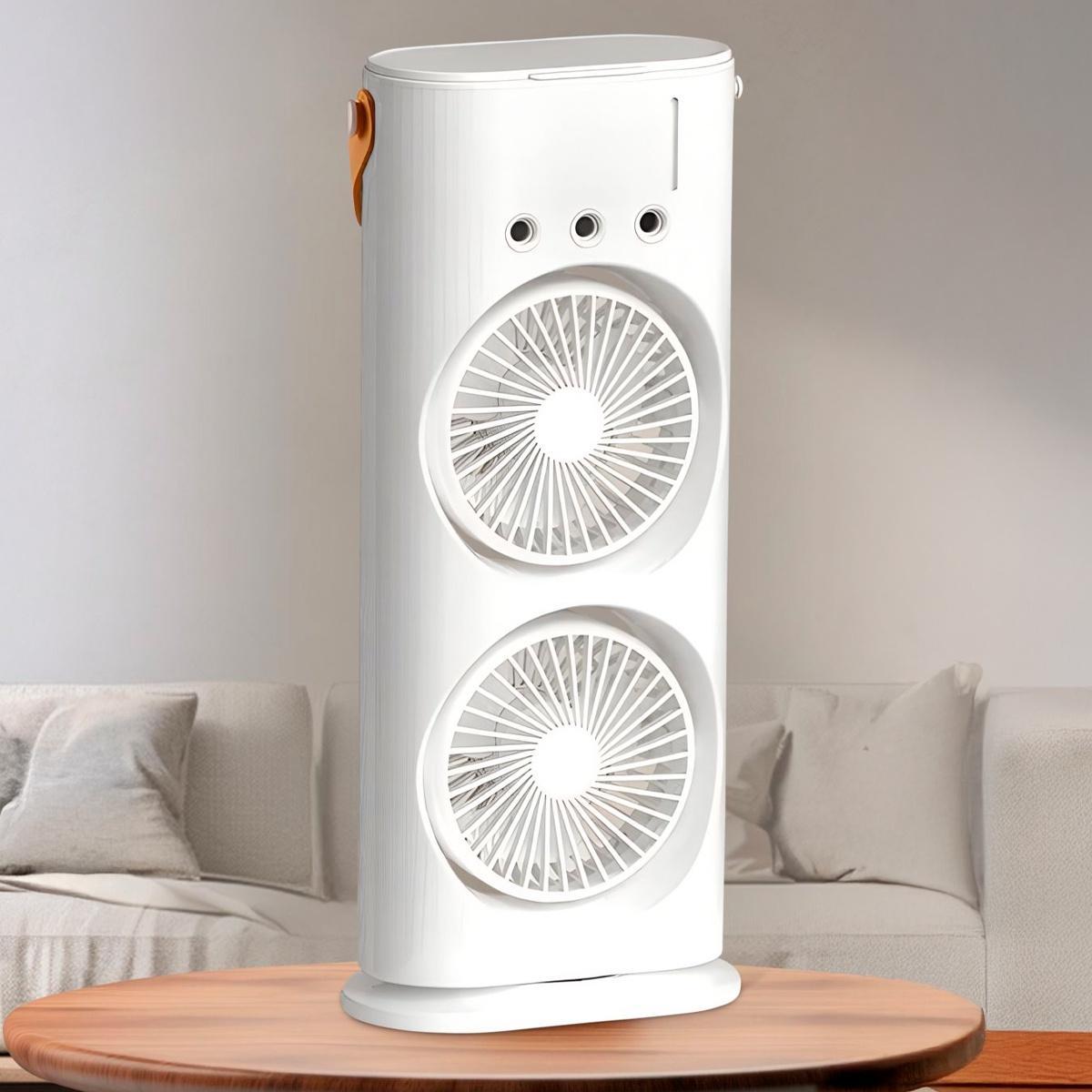 Ventilador Torre Usb Duplo Potente Mesa Led Resfriamento - Carrefour
