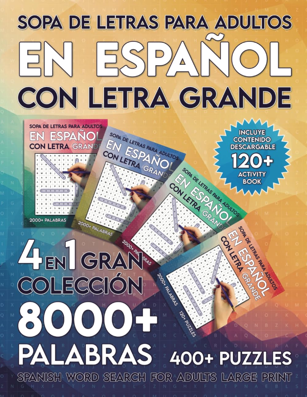 Livro De Quebra-cabeça De Busca De Palavras Em Espanhol Para Adultos ...