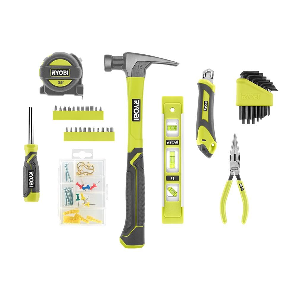 Kit De Ferramentas Ryobi Homeowner 75 Peças Com Martelo, Nível E Fita ...