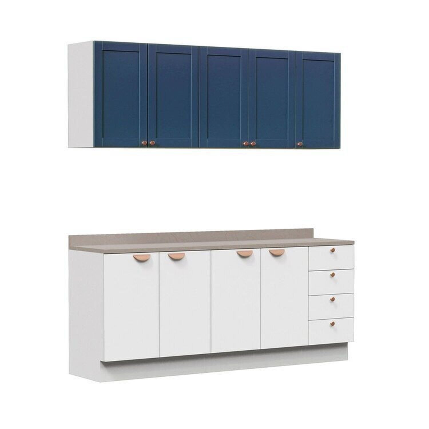 Cozinha Modulada 4 Peças 2 Aéreos 2 Balcões Arizona Cabecasa ...