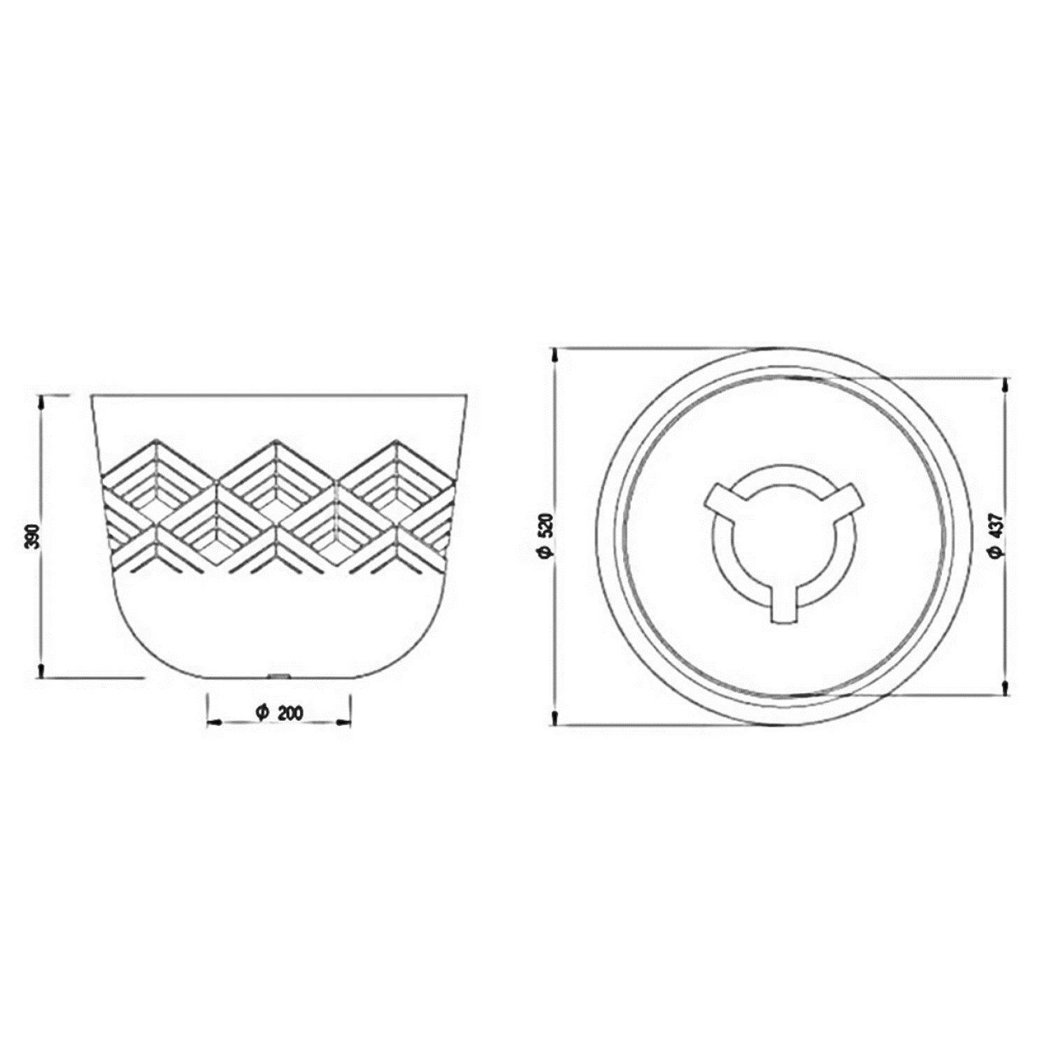 Vaso Redondo 52 Tribo Japi Cimento Queimado - Carrefour