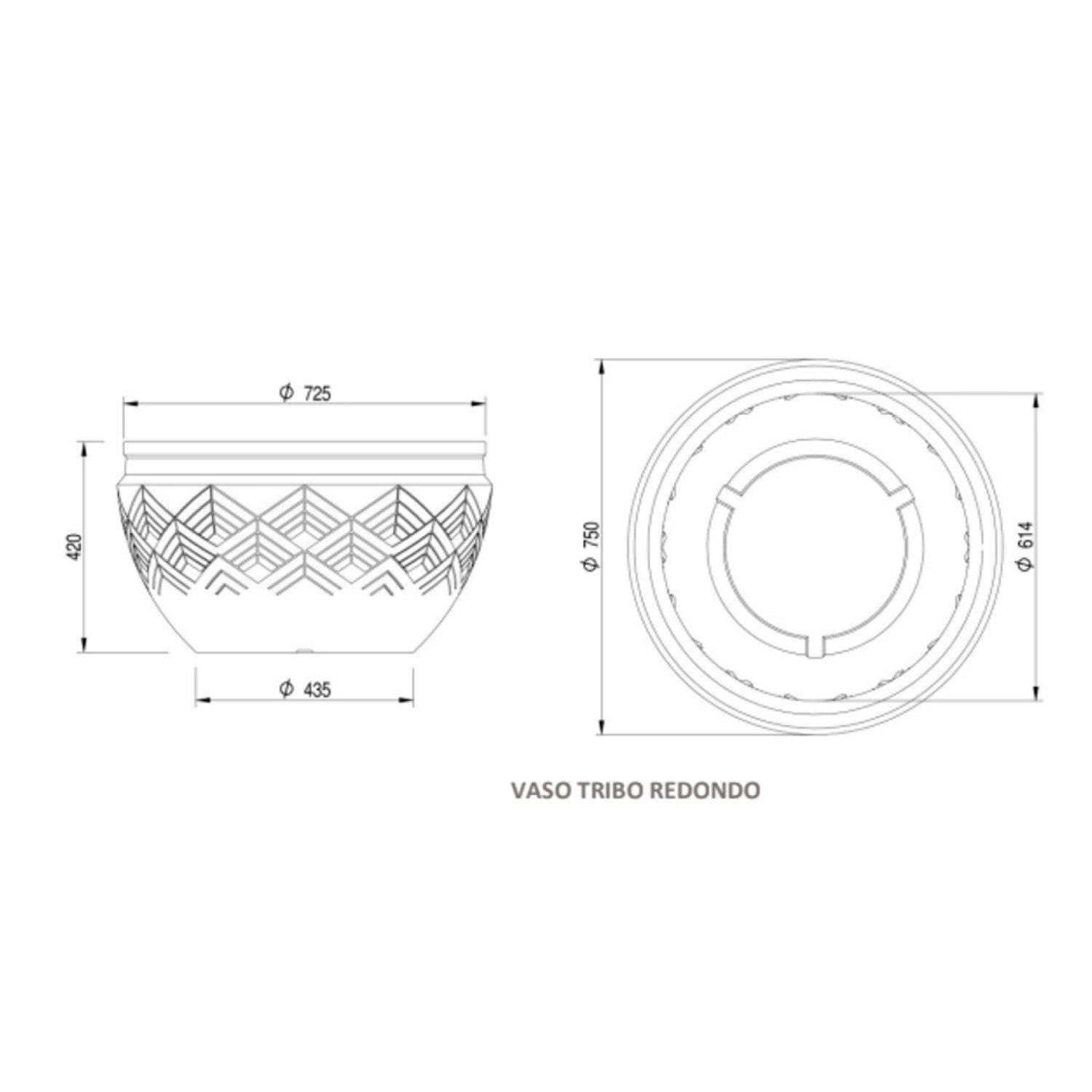 Vaso Cilindrico 75 Tribo Japi Cimento Queimado - Carrefour
