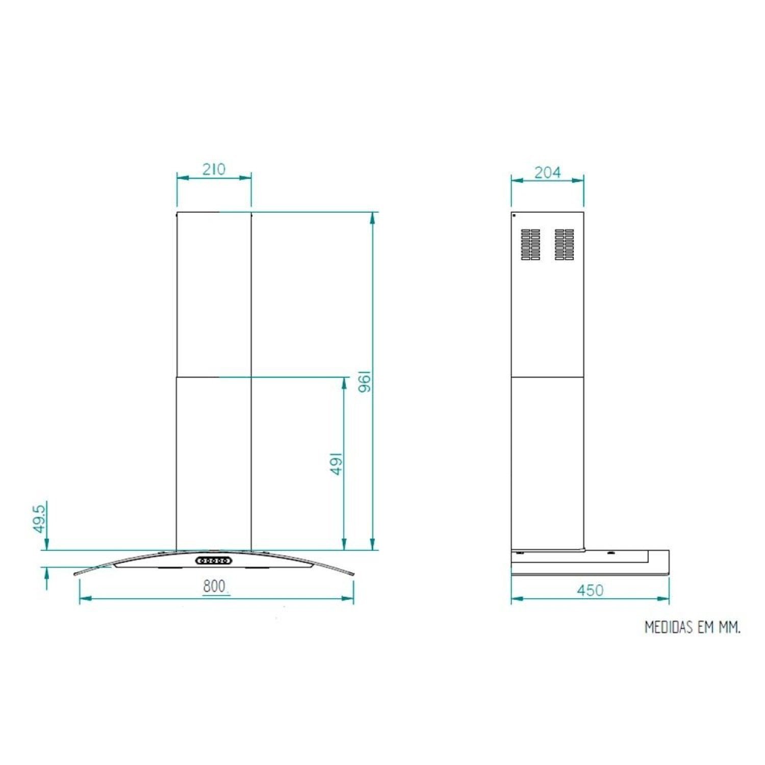 Coifa de Parede 80cm Vidro Curvo Duto Slim Inox 220V Fogatti - Carrefour