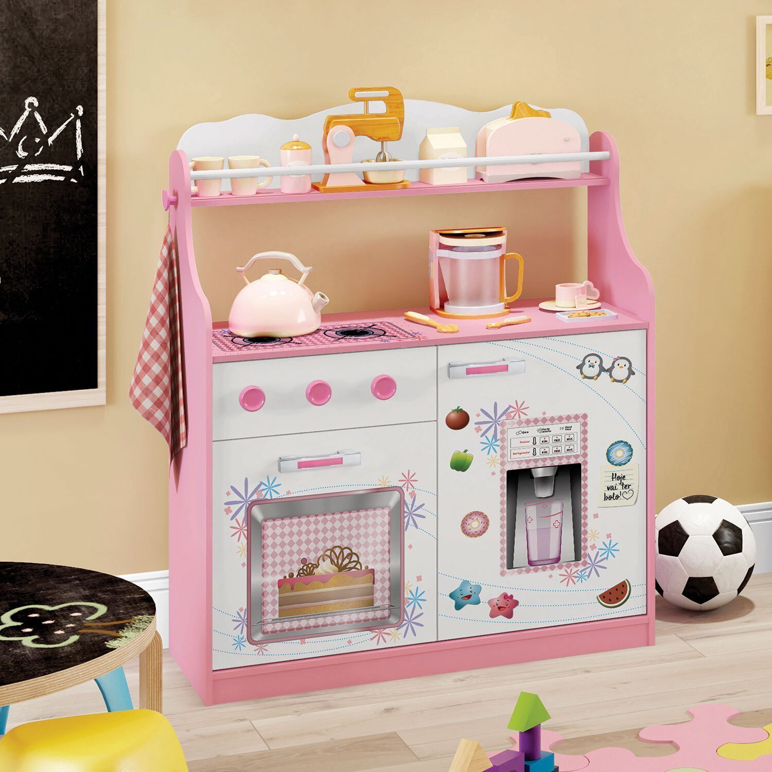 Porta Brinquedos Kitchen Casatema Rosa - Carrefour