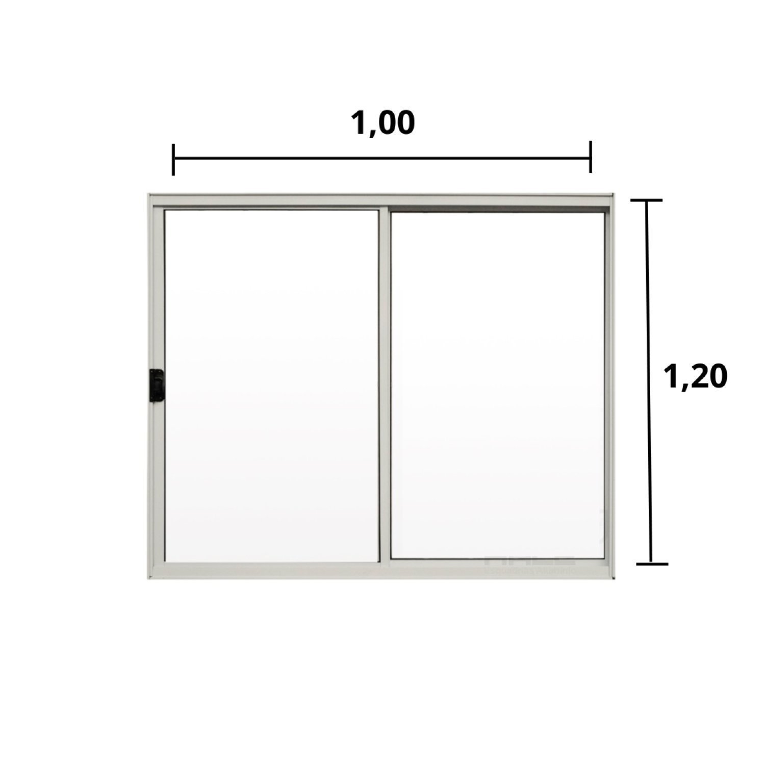 Janela De Alumínio De Correr 100x120cm 2 Folhas Hale Esquadrias Branco ...