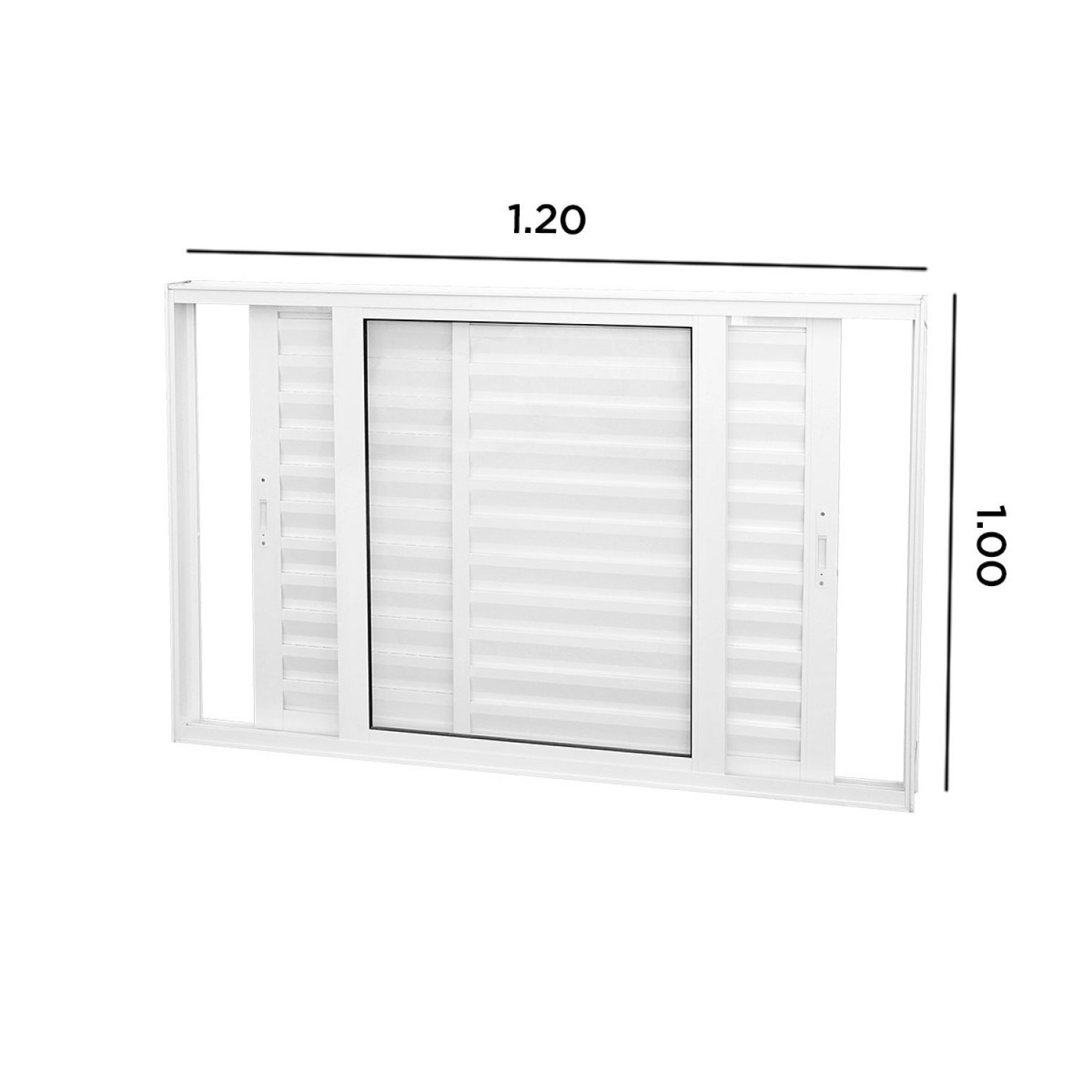 Janela Veneziana Abertura Dupla 3 Folha Vidro Liso 100x120cm Premium ...
