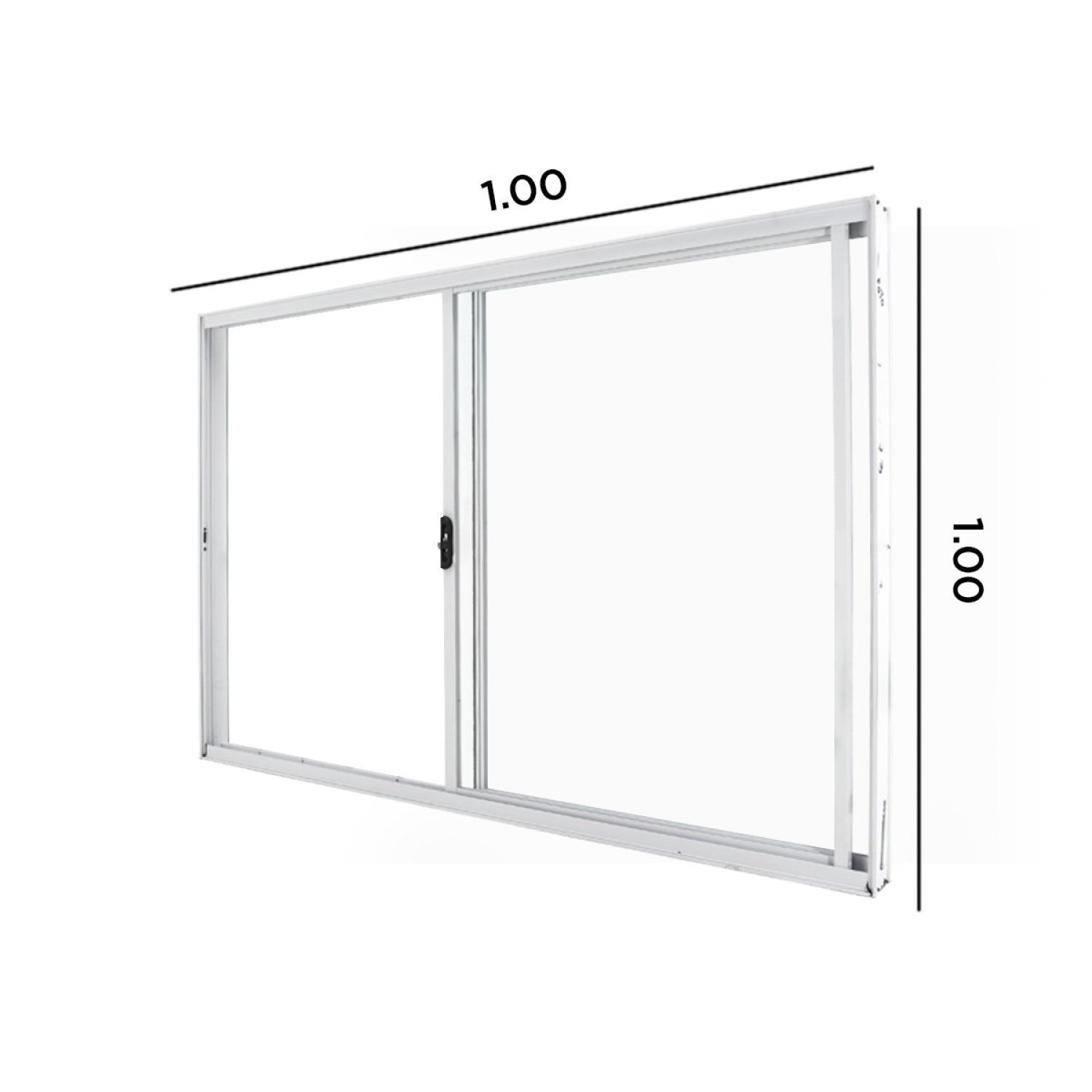 Janela De Correr Abertura Direita 2 Folhas Vidro Liso 100x100cm ...