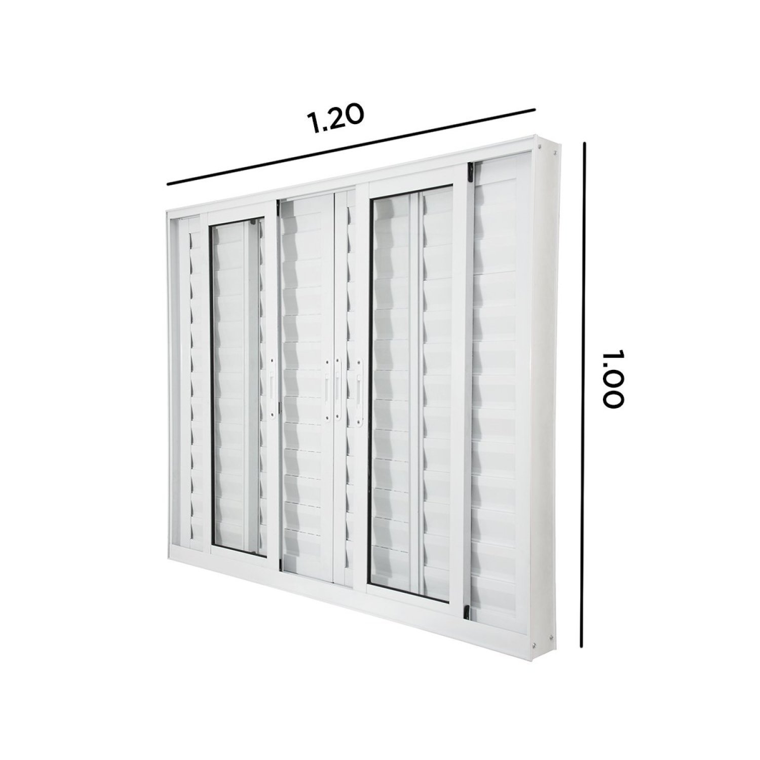 Janela Veneziana Abertura Central 6 Folhas Vidro Liso 100x120cm Premium ...