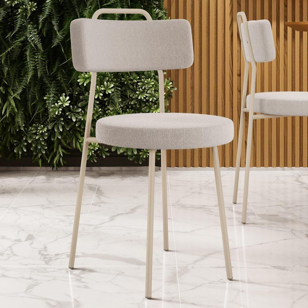 Kit 02 Cadeiras Decorativas Estofada Sala Jantar Barcelona Arena L02 ...