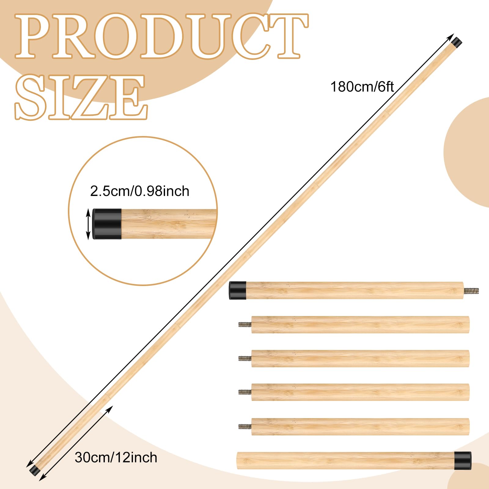 Conjunto Limbo Stick Wenqik 180 Cm De Bambu Para Crianças E Adultos ...