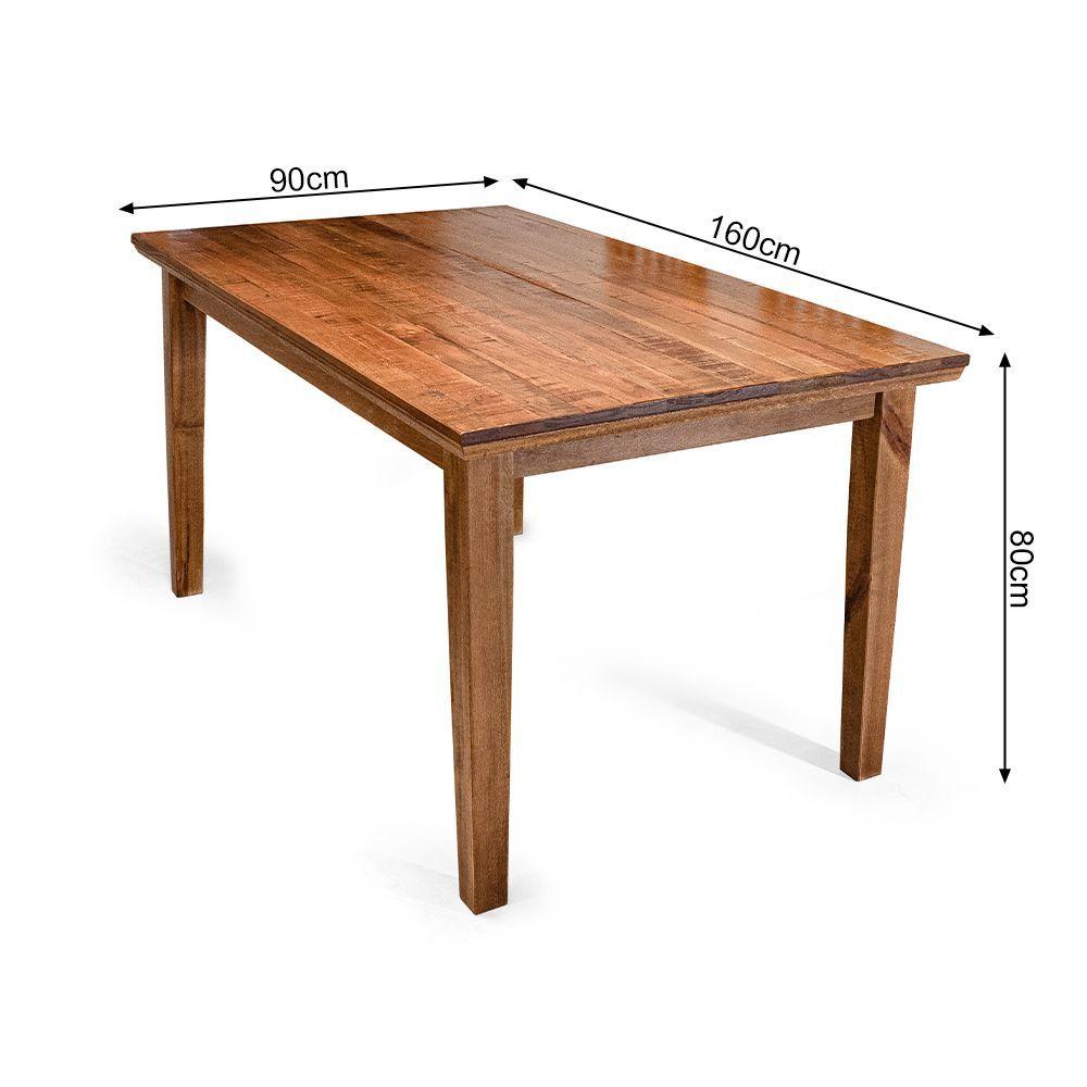 Mesa De Jantar Retangular Bh Antiga Rústica Em Madeira Maciça 1,60m ...