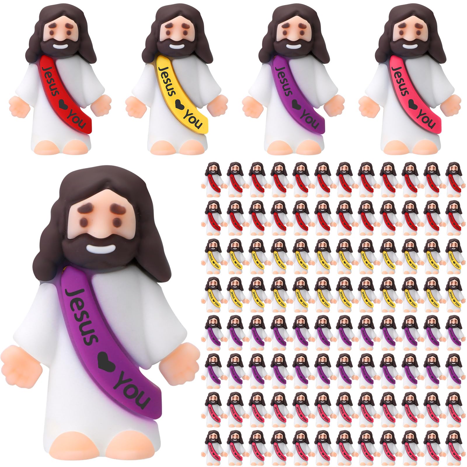 Mini Jesus Figures Bememo, 100 Peças, Presente De Páscoa Jesus Loves ...