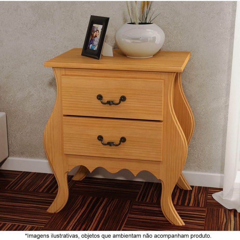 Mesa De Cabeceira 2 Gavetas Em Madeira Maciça Geórgia Mel - Straub Web ...