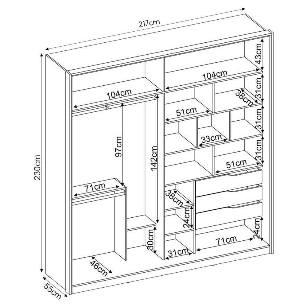Cômoda Átria 4 Gavetas E Guarda Roupa Casal Belga Nogueira Touch Flex ...