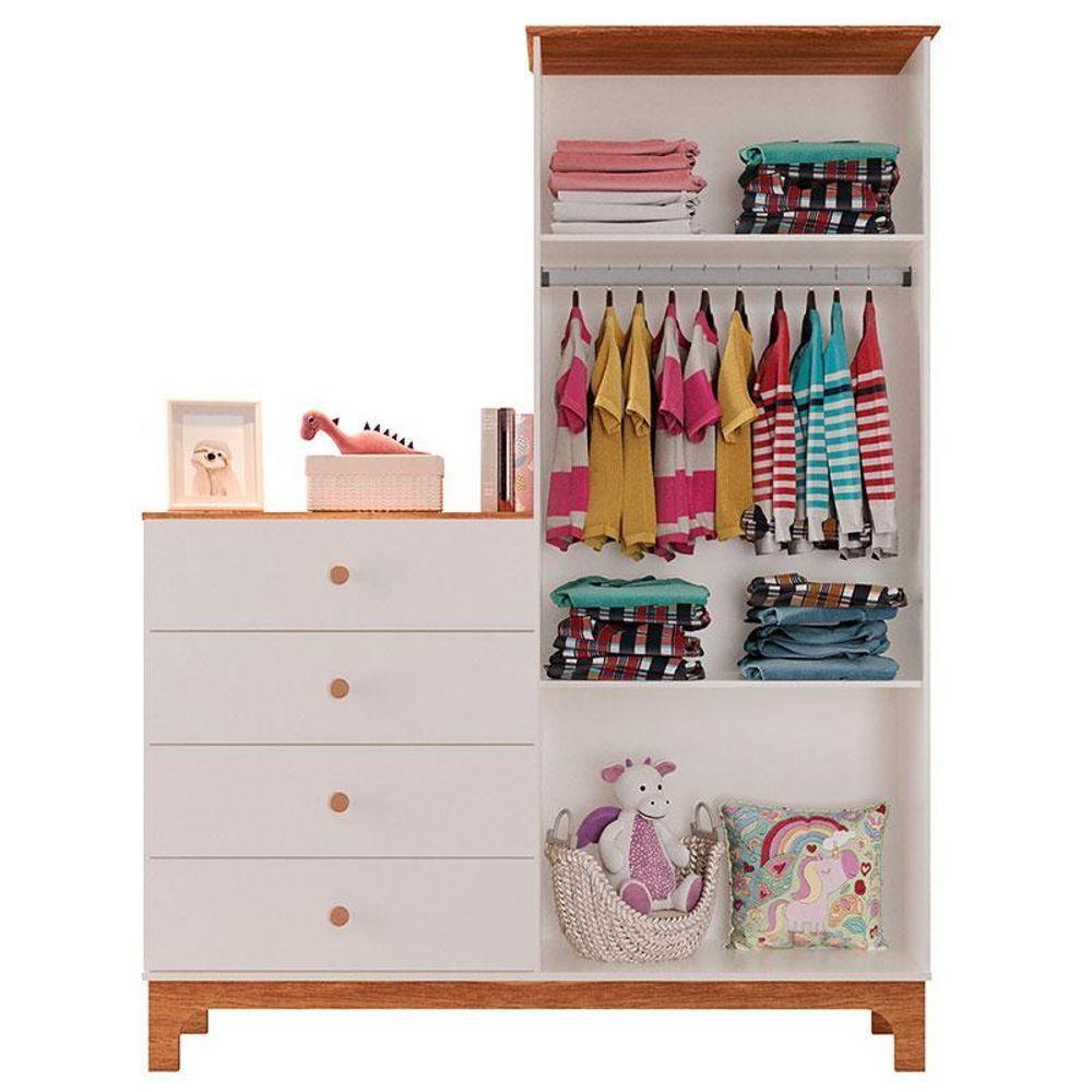 Guarda Roupa Infantil 4 Portas E Guarda Roupa Com Cômoda Antonella Off ...