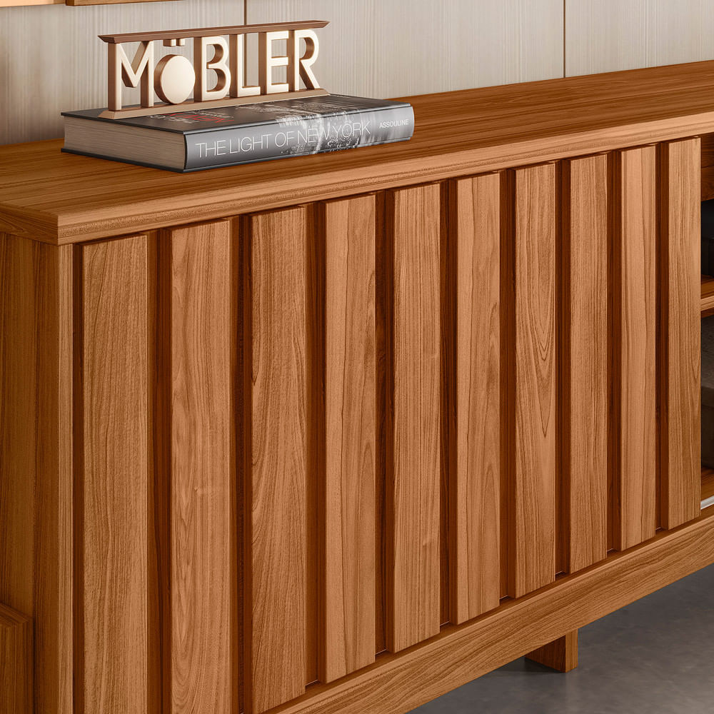 Rack Ripado Para Tv Até 75 Polegadas 1 Porta De Correr Com Pés New ...