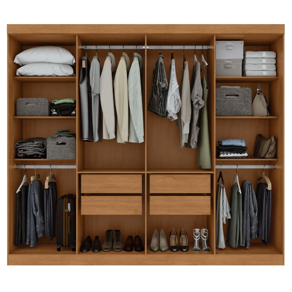 Guarda Roupa Casal Com Espelho E Pés 8 Portas Andara Lopas - Carrefour