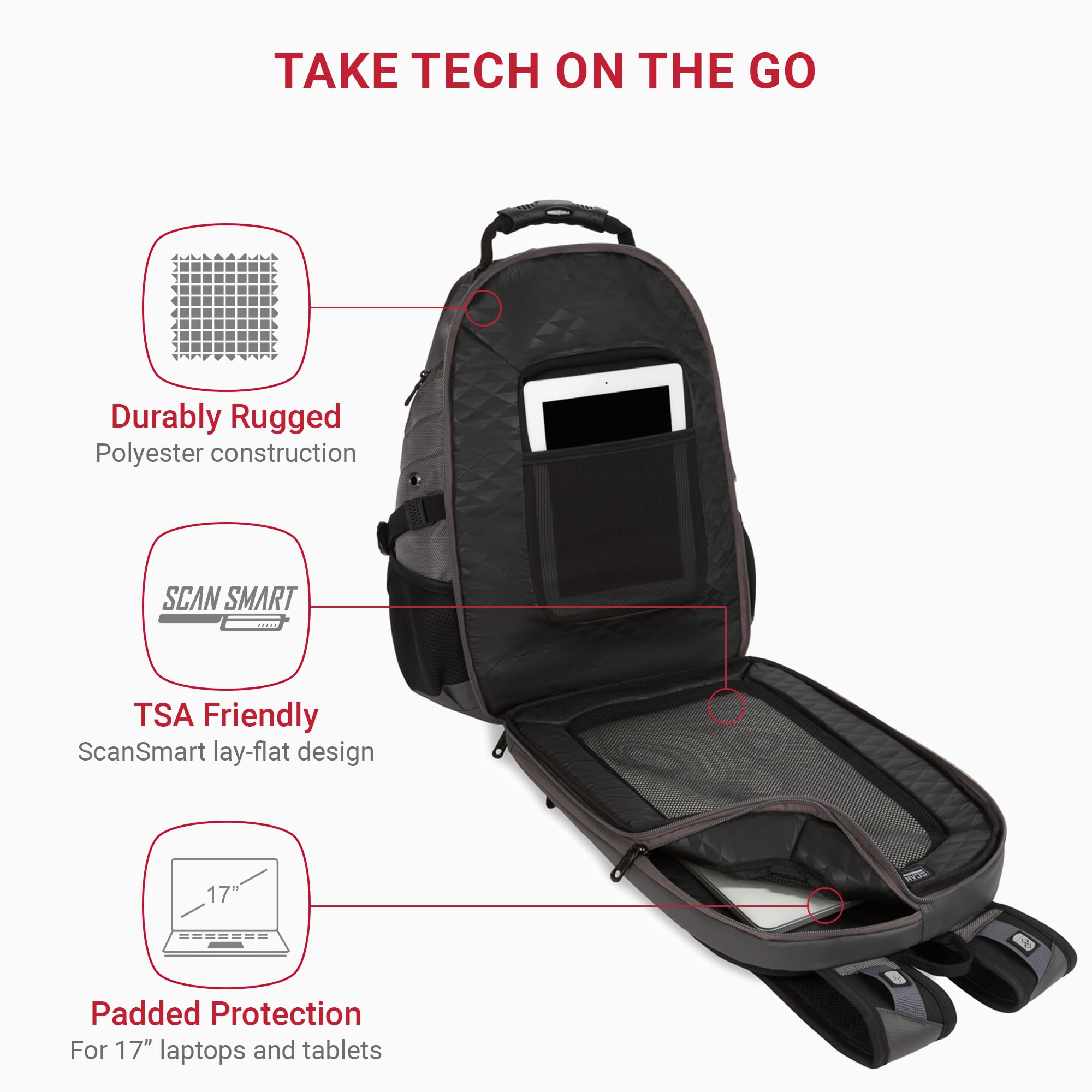 Mochila Para Laptop Swissgear 1900 Scansmart Tsa 17 Polegadas Sting ...