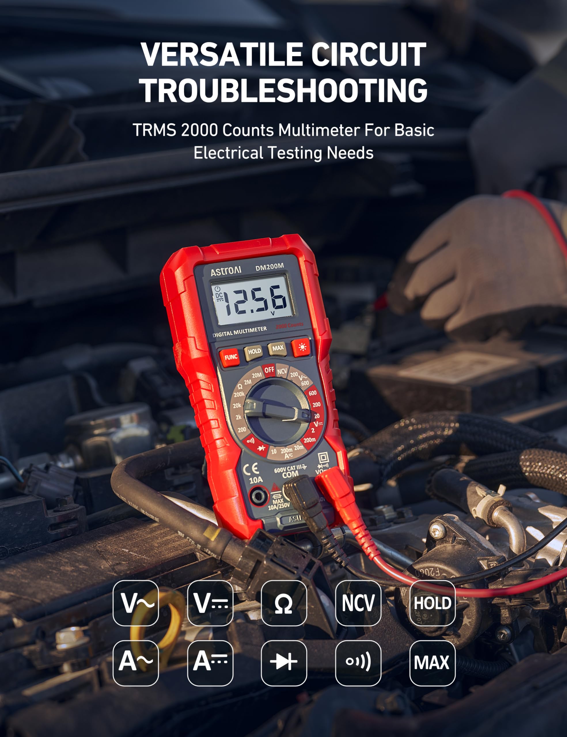 Multímetro Digital Astroai Dm200m Voltage Tester 2000 Contagens - Carrefour
