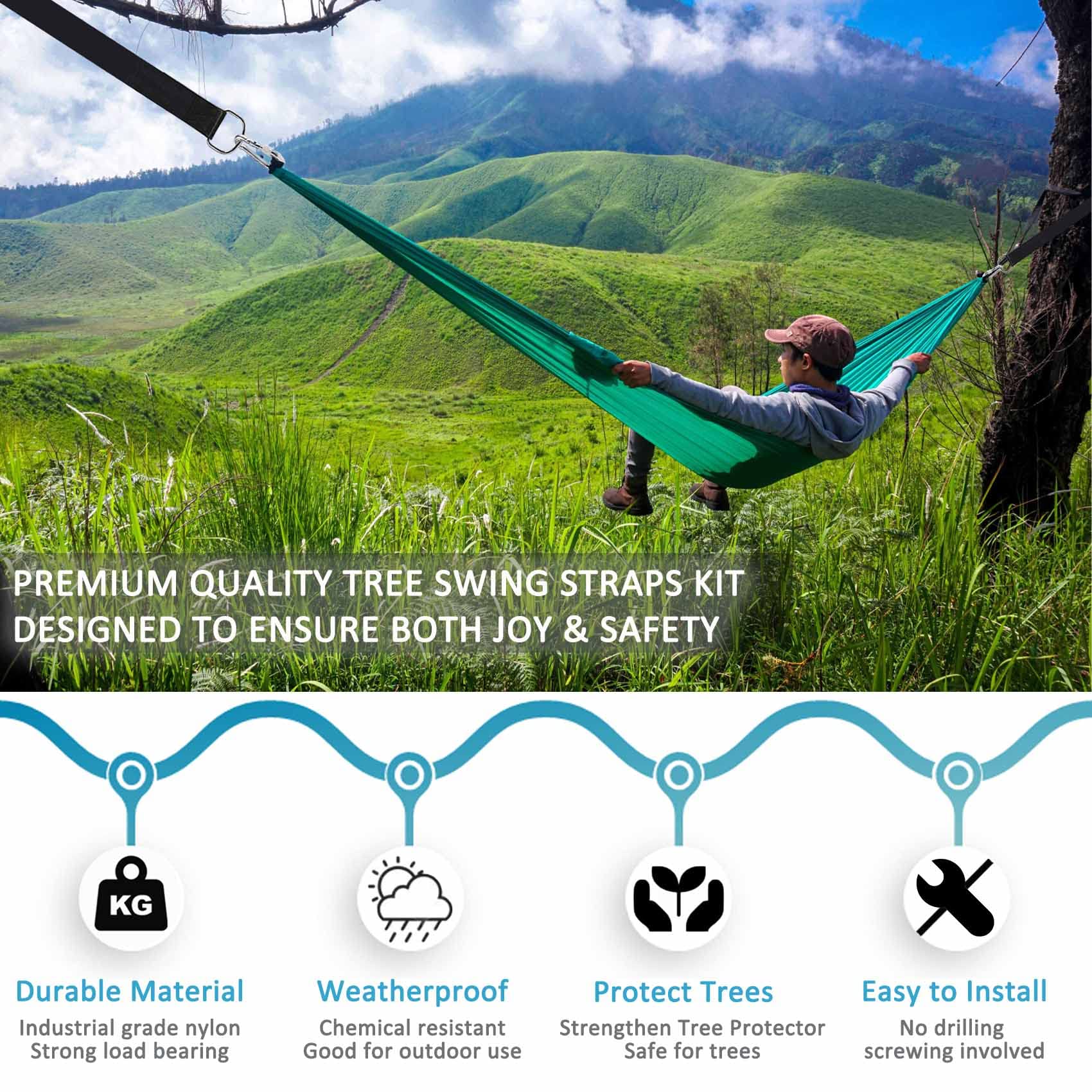 Kit De Suspensão Tree Swing Straps Igolfluck 4 Pés/8 Pés/15 Pés/20 Pés/25 Pés - Carrefour