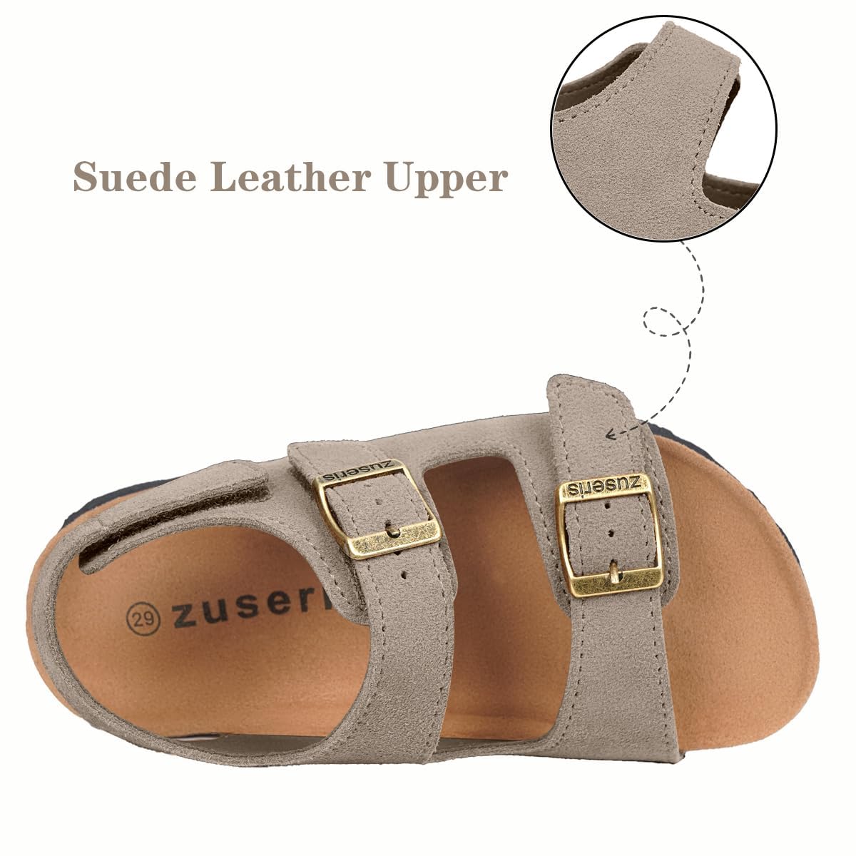 Sandálias Zuseris Kids Cork Slides De Verão Com Palmilha De Cortiça ...