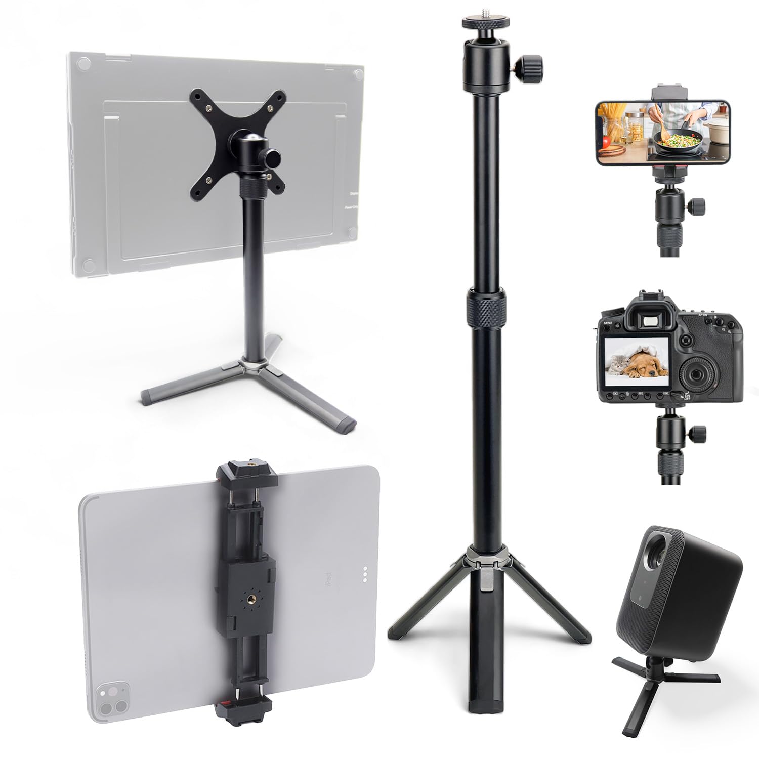 Tripé De Suporte De Monitor Portátil Kado Metal 360° Ball Head - Carrefour