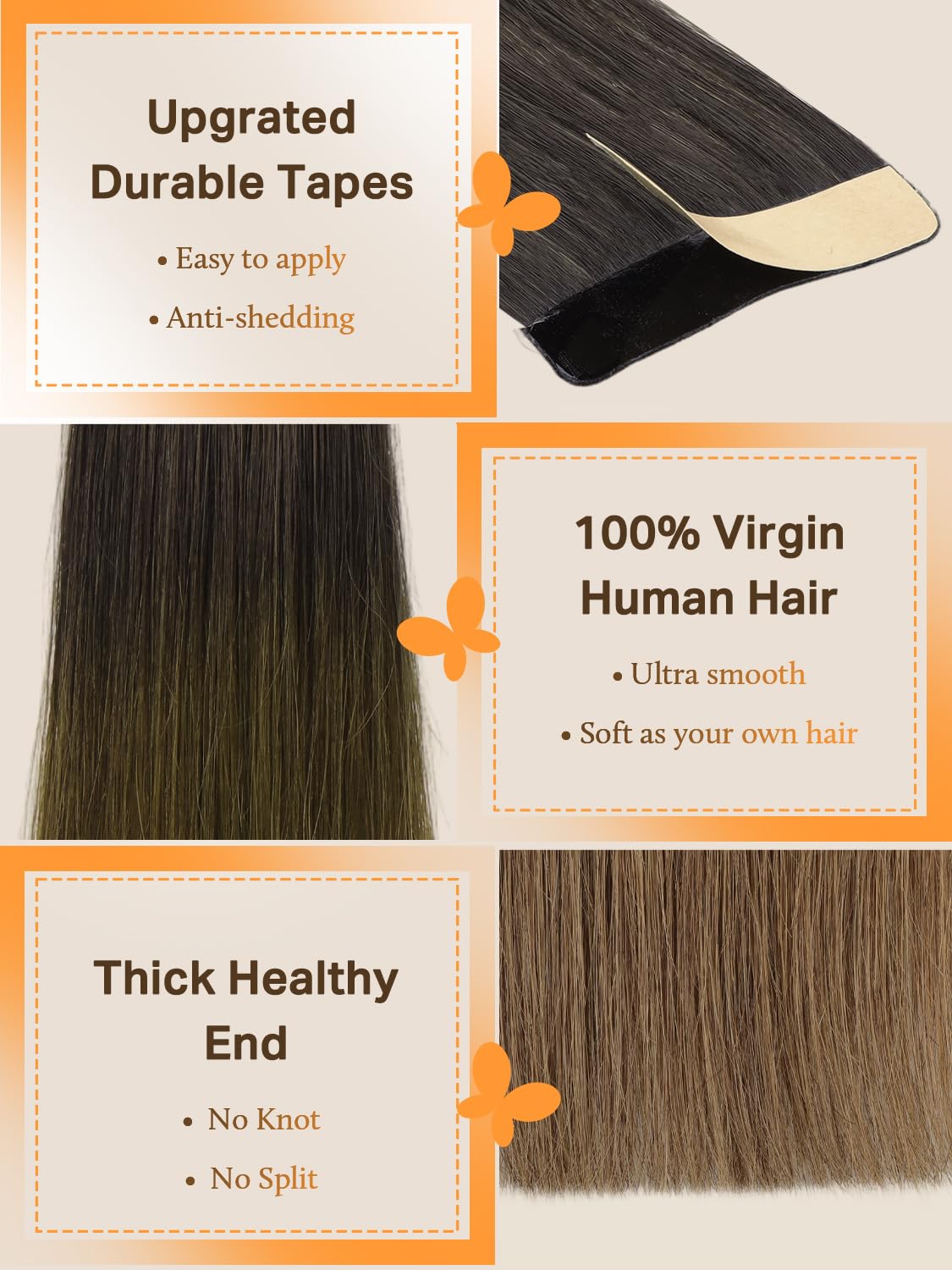 Fita Adesiva Em Extensões De Cabelo Doores Chocolate Dip 18 Cm 50 G 20 ...