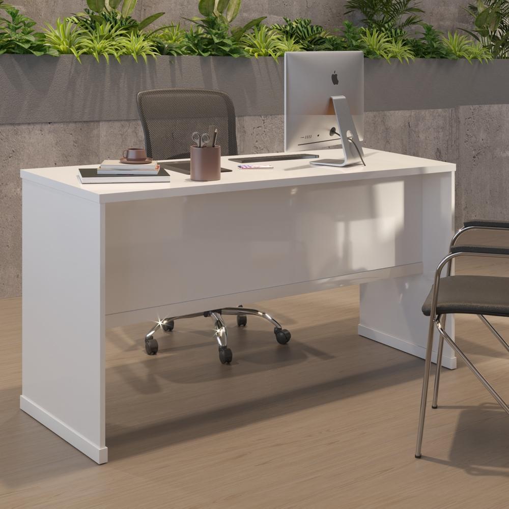 Mesa De Escritório Office Tampo Mdp 25mm Berlin - Vianossa - Branco ...