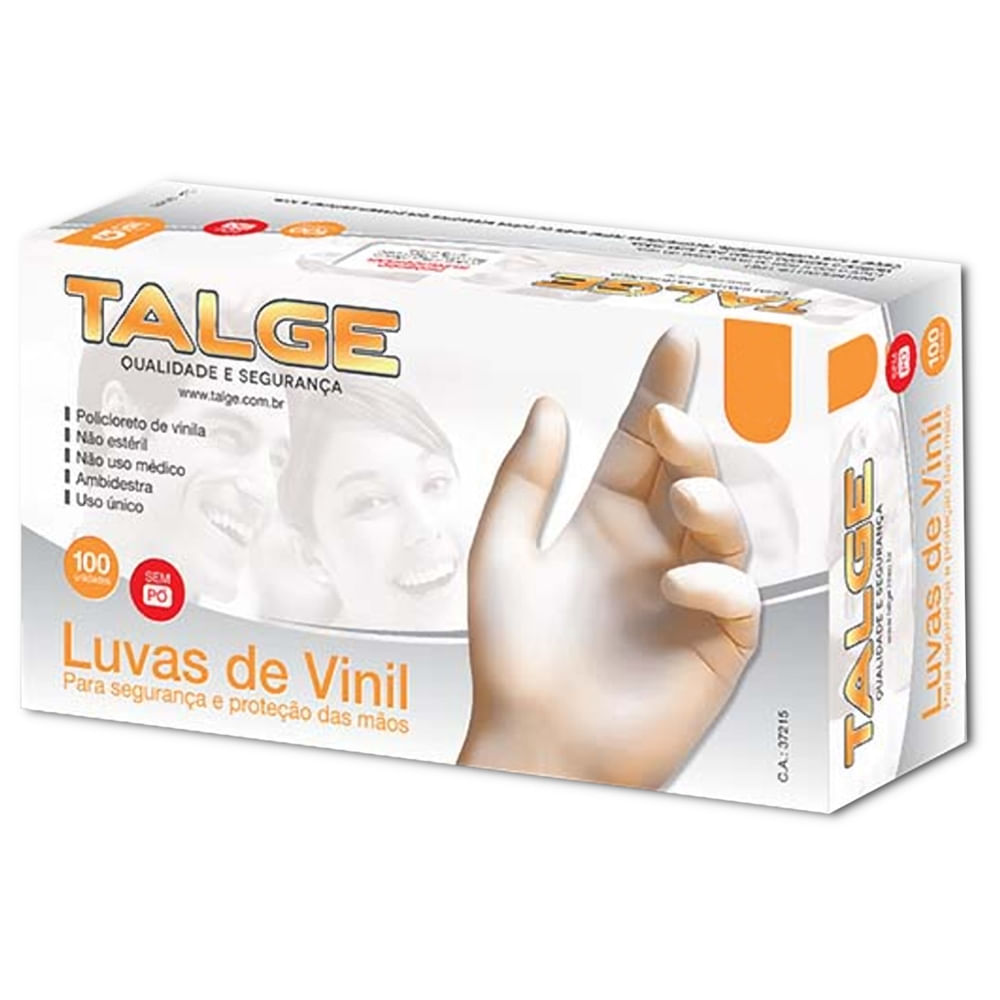 Luva De Vinil Sem Pó Caixa Com 100 Unidades - Talge - Carrefour