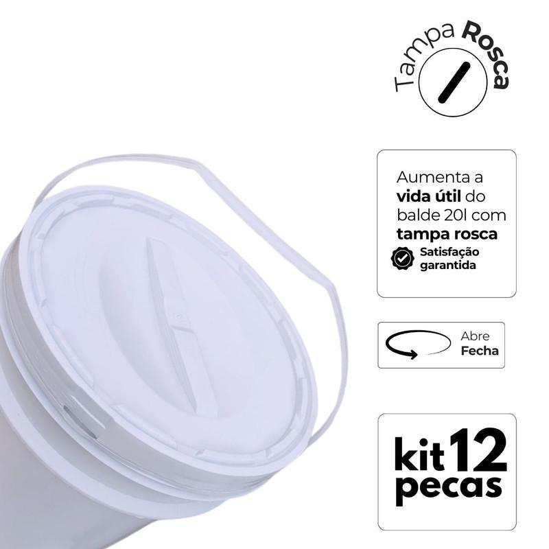 Balde Para Café 20l E Tampa Rosca - Kit 12 Pçs - Carrefour