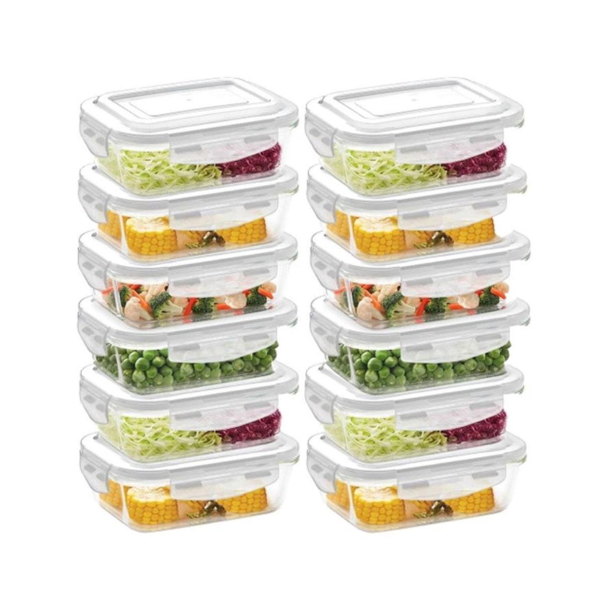 Kit 4 Potes De Vidro Hermetico Retangular 370 Ml - Ad - Carrefour