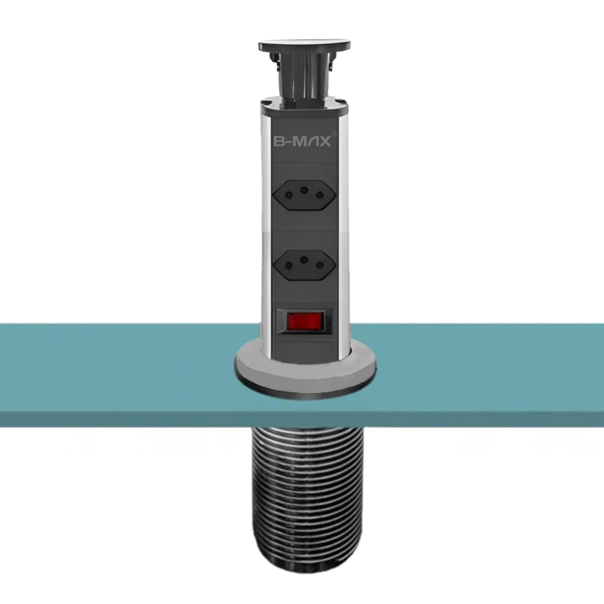 Torre De Tomada Para Bancada Embutir Retrátil Com 2 Tomadas - Carrefour