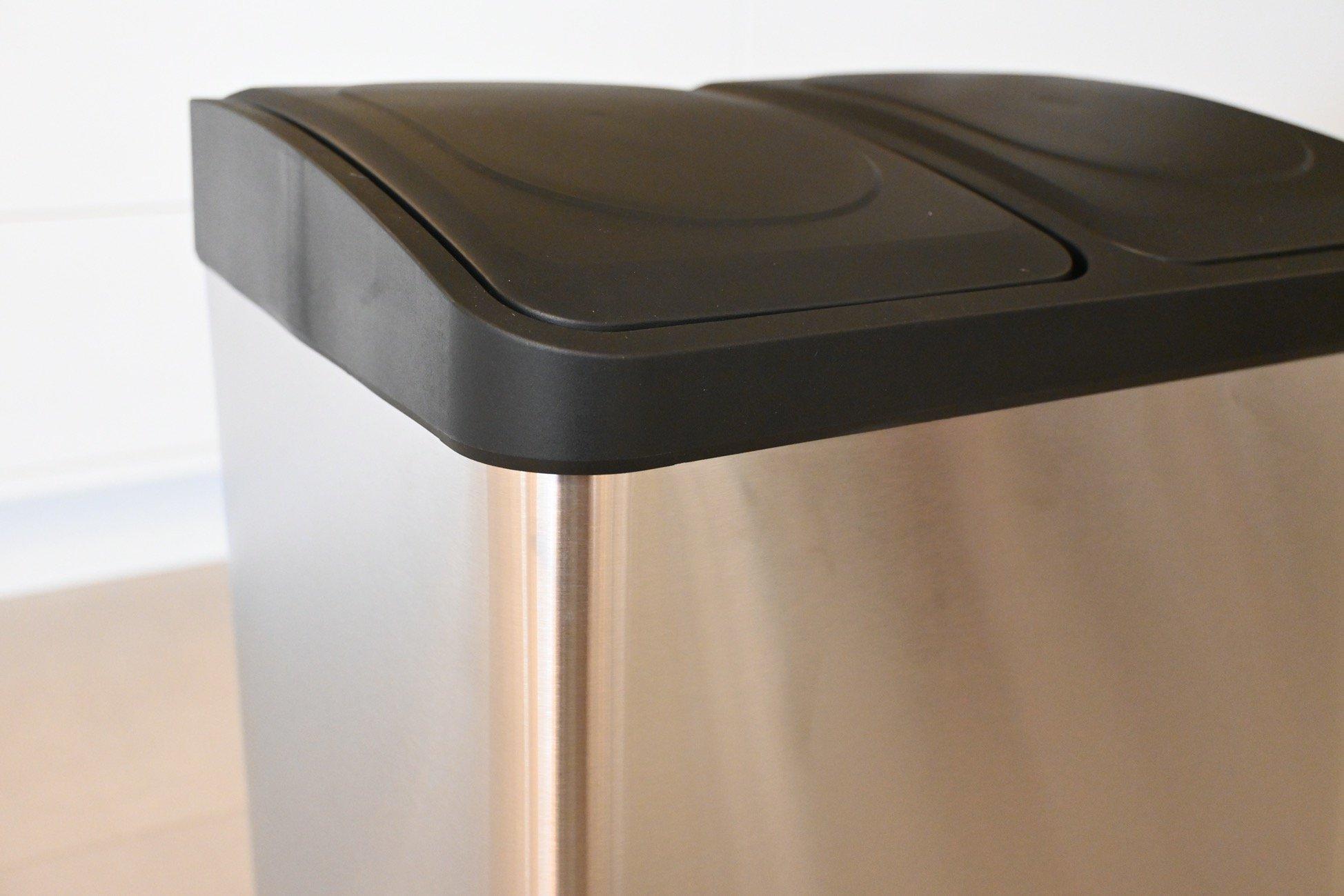 Lixeira Twins Inox 2 Compartimentos 30 Litros - Jolitex - Carrefour