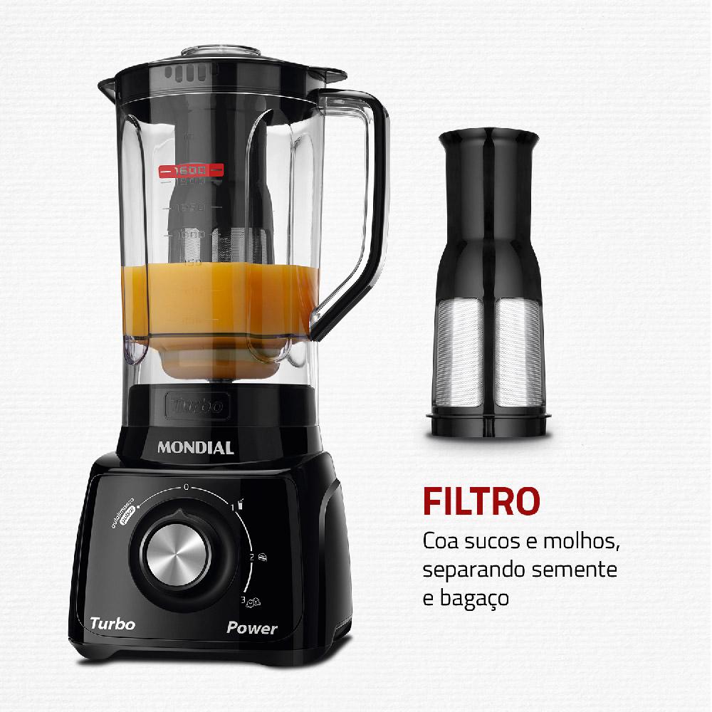 Liquidificador Com Filtro Mondial L99 Fb 500w 2.2l Preto 127v - Carrefour