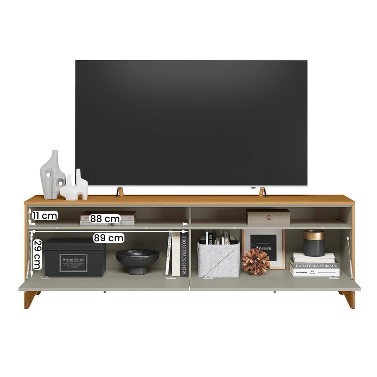 Rack Bancada Dubai 1.8 Para Tv Até 75" Polegadas Tauari/off White Fosco - Carrefour