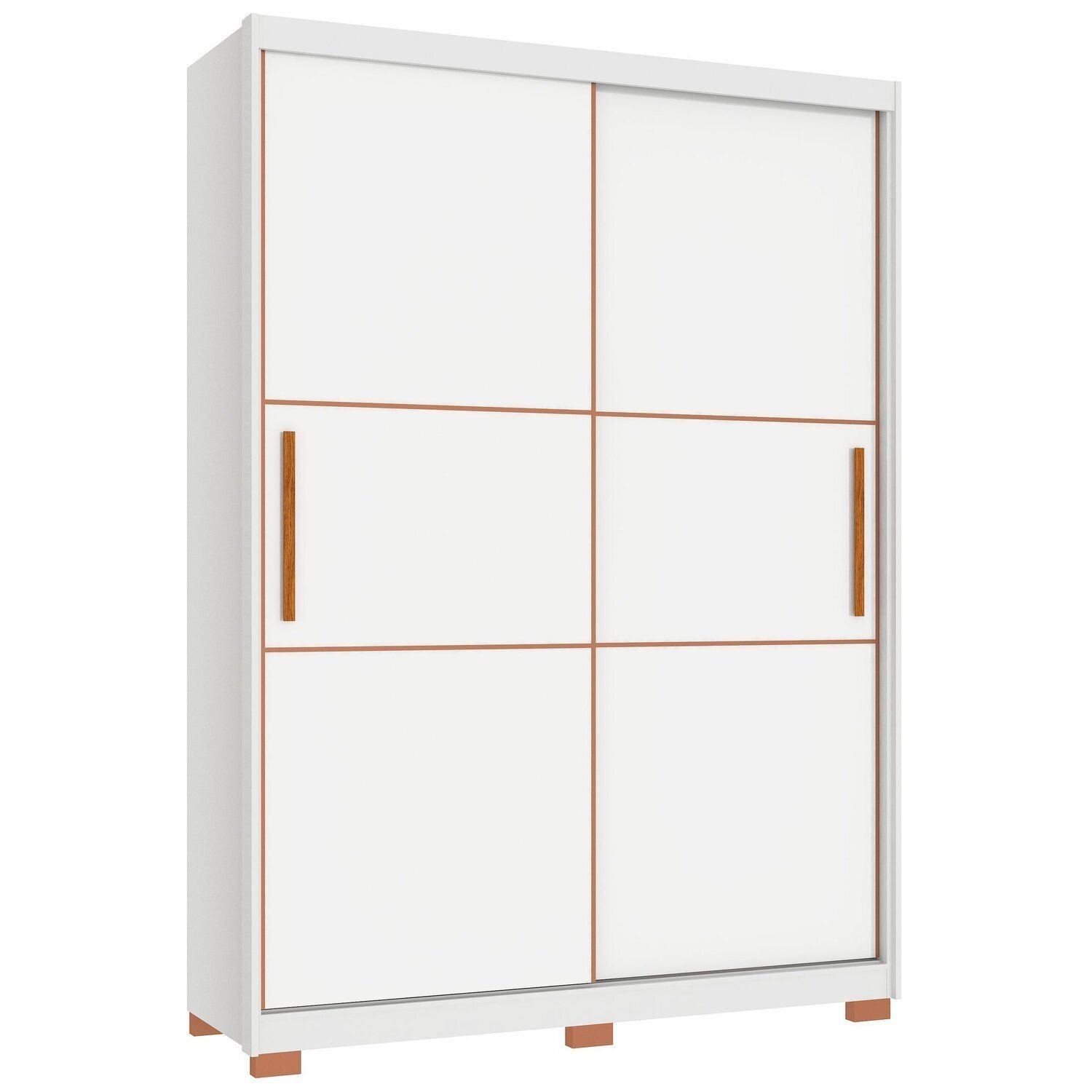 Guarda-roupa Dublin 2 Portas Deslizantes 3 Gavetas Internas Branco ...