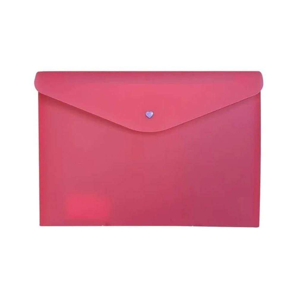Envelope Plástico Com Botão A4 Rosa - Dello - Carrefour