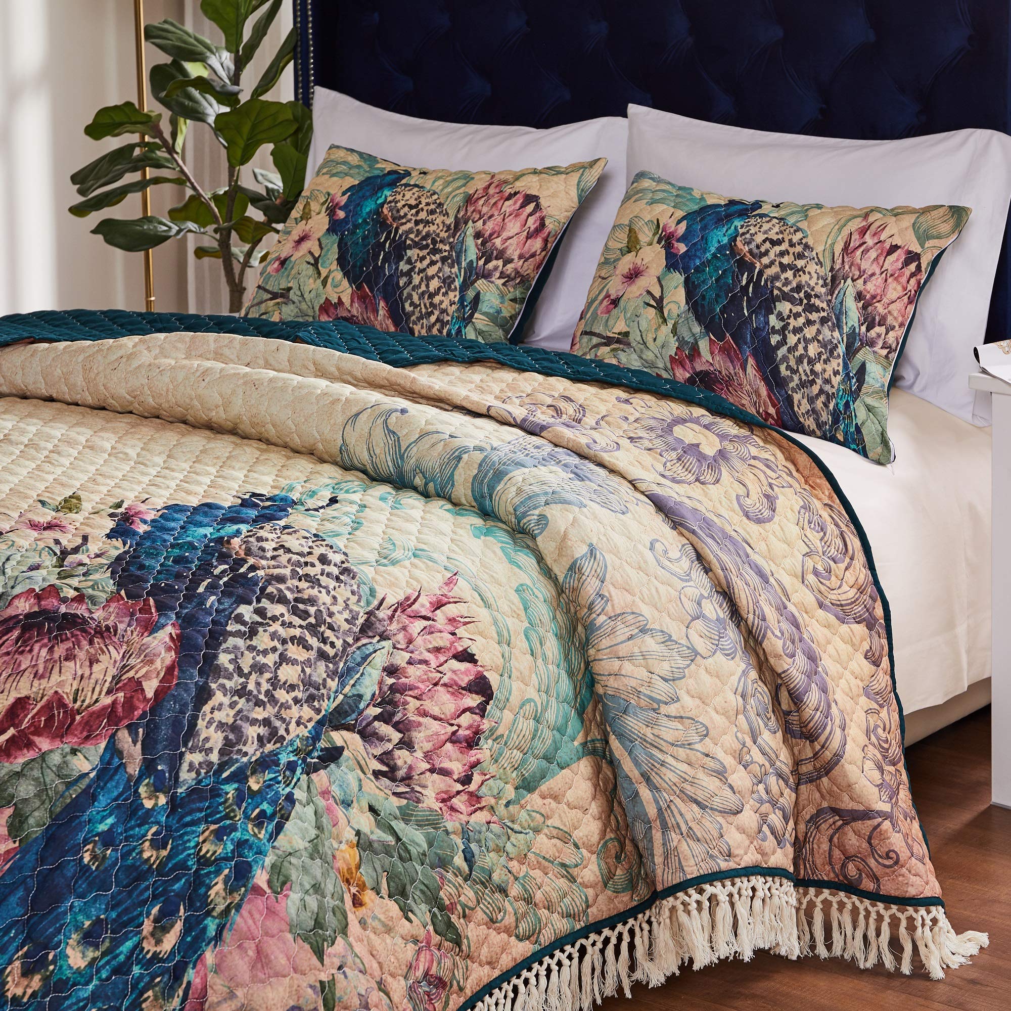 Conjunto De Edredões Greenland Home Luxury Microfiber Full/queen Eden ...