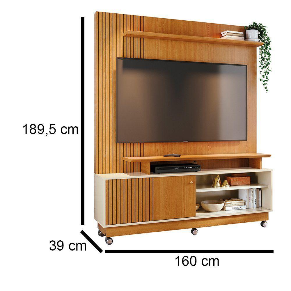 Combo Home Com Rodinhas + Painel Para Tv 60 Polegadas Ares - 7 Decor ...