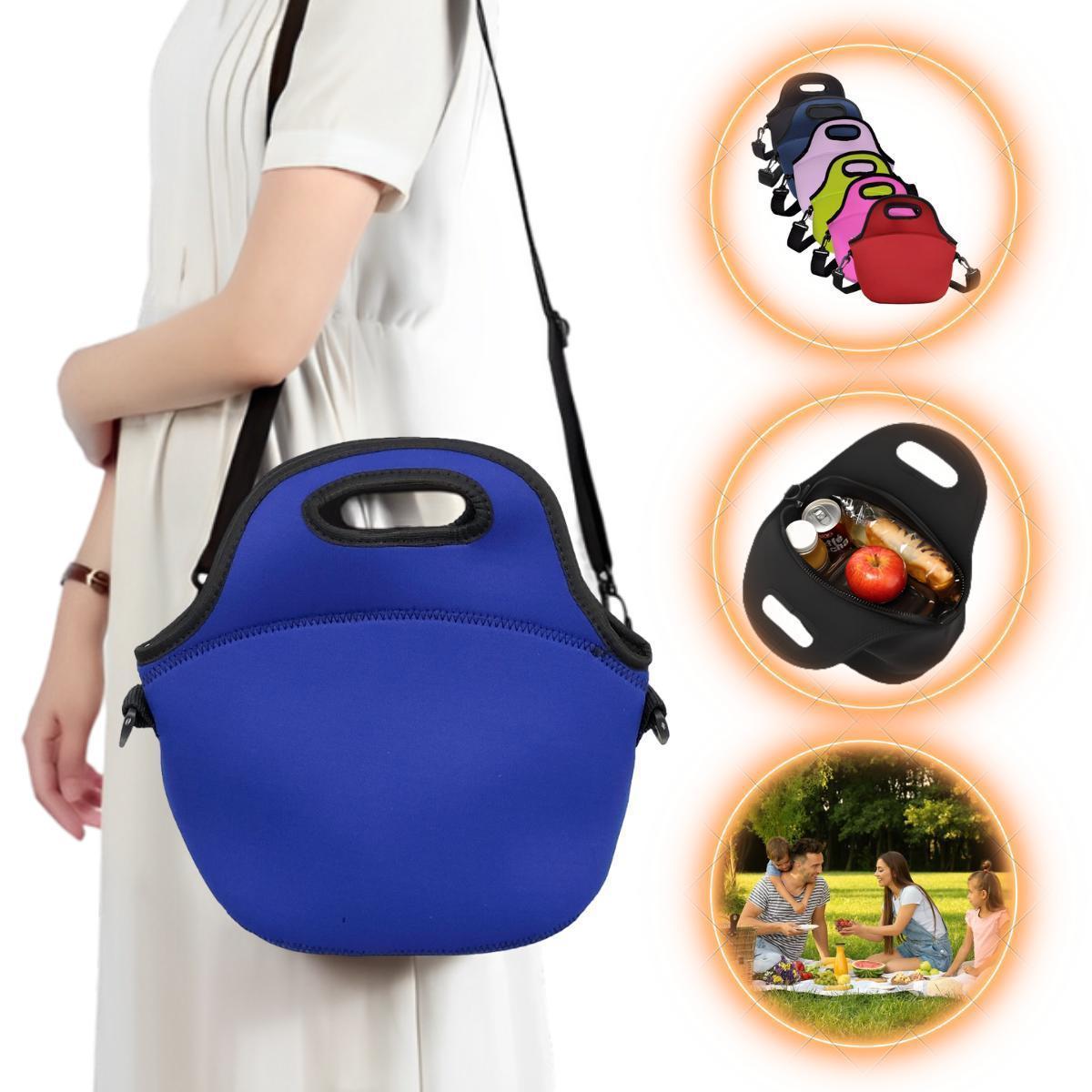 Bolsa Lancheira Térmica Neoprene Adulto Infantil Cor Azul - Carrefour