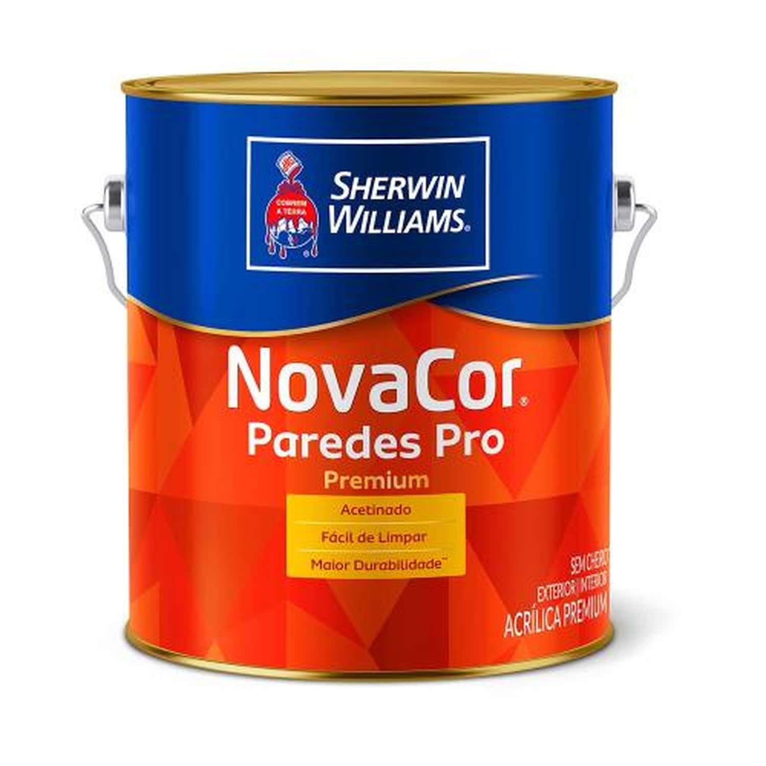 Tinta Acrílica Novacor Para Paredes Pro Acetinado Base Branca - Galão ...