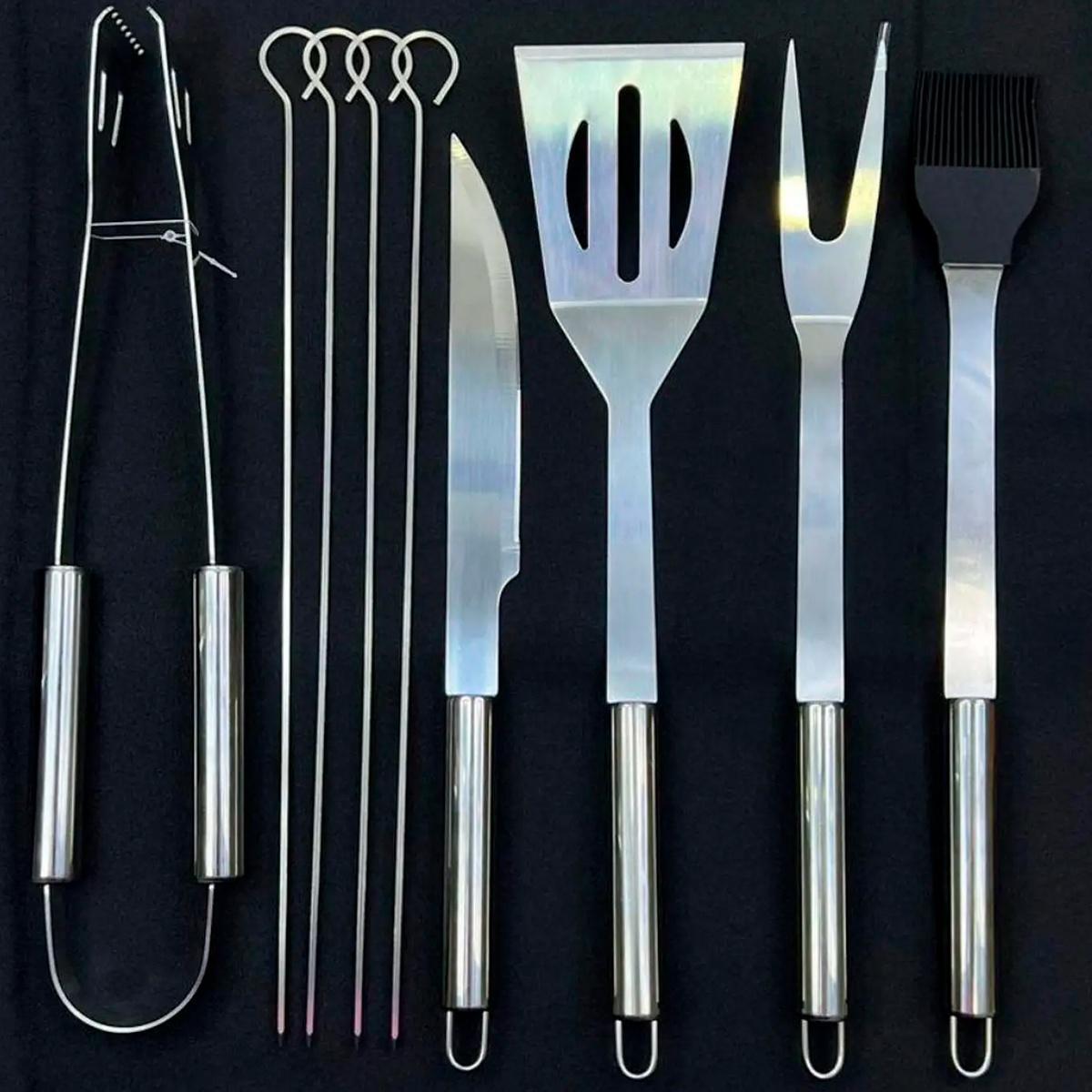 Kit Churrasco Inox Para Cozinha E Churrasqueiras De Tijolo - Carrefour
