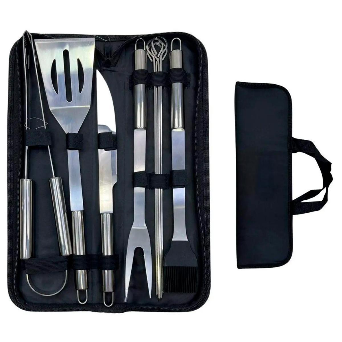 Kit Churrasco Inox Para Cozinha E Churrasqueiras De Tijolo - Carrefour