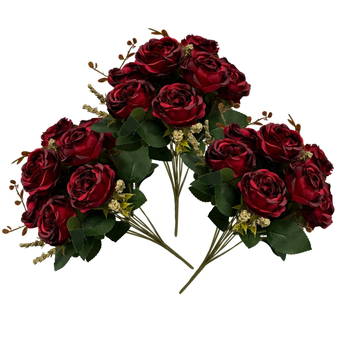 3 Buquês De Rosas Elegantes Flor Artificial Para Decoração Romântica ...