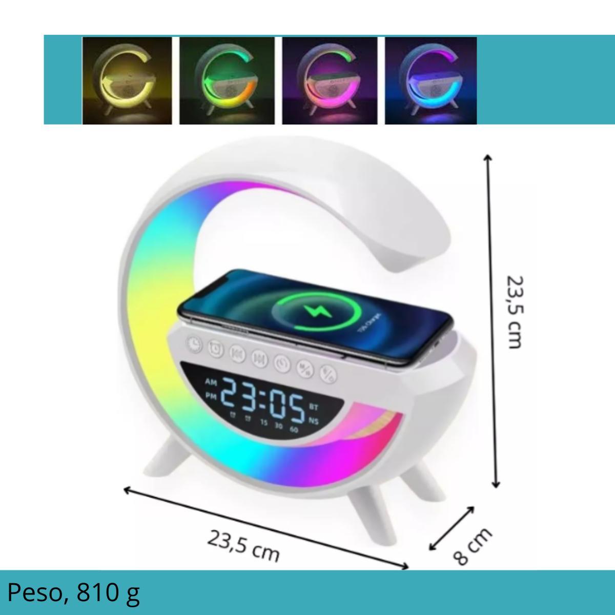 Luminária G Speaker Relógio Som Carregamento Prático - Carrefour