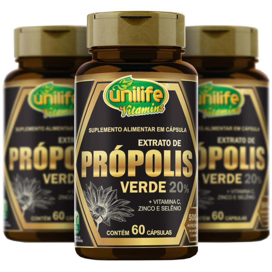 Própolis Verde + Vitamina C Zinco Selênio 60 Cáps Kit Com 3 - Carrefour