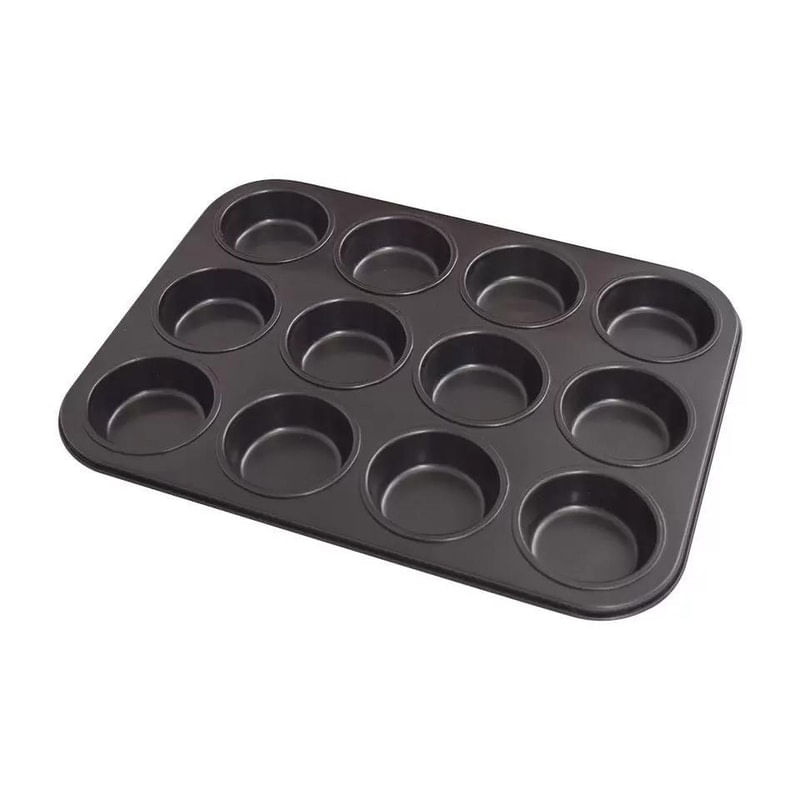 Forma Para Cupcakes 12 Cavidades Aço Inox 25,5 Cm - Clink..Contém:.01 ...