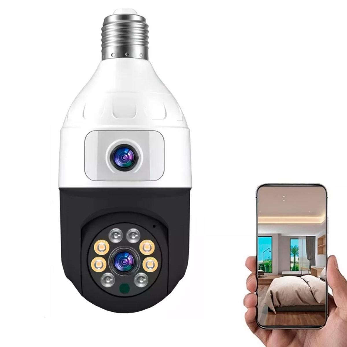 Lâmpada Câmera Giratória Wifi Com Lente Dupla - Carrefour