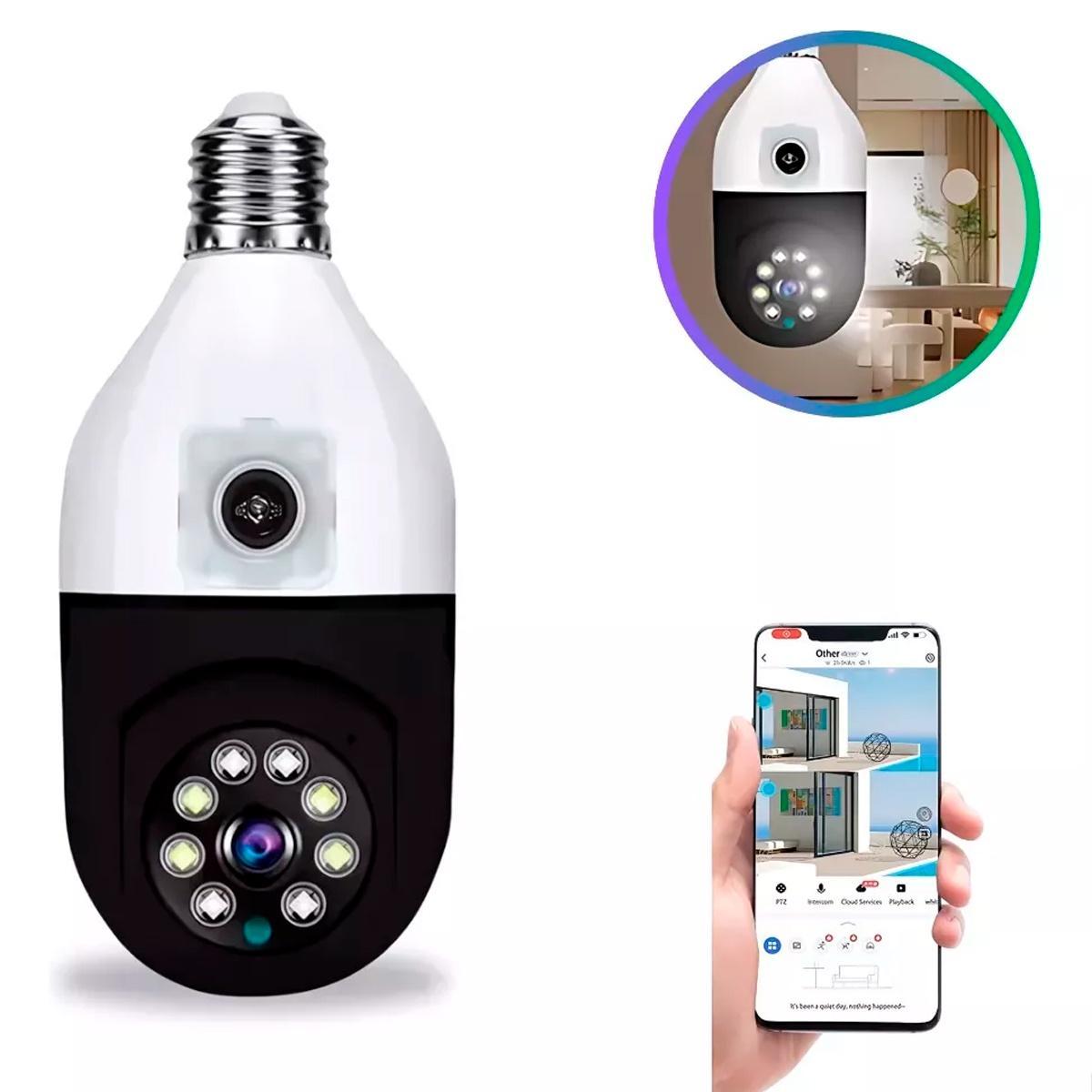 Lâmpada Câmera Giratória Wifi Com Lente Dupla - Carrefour